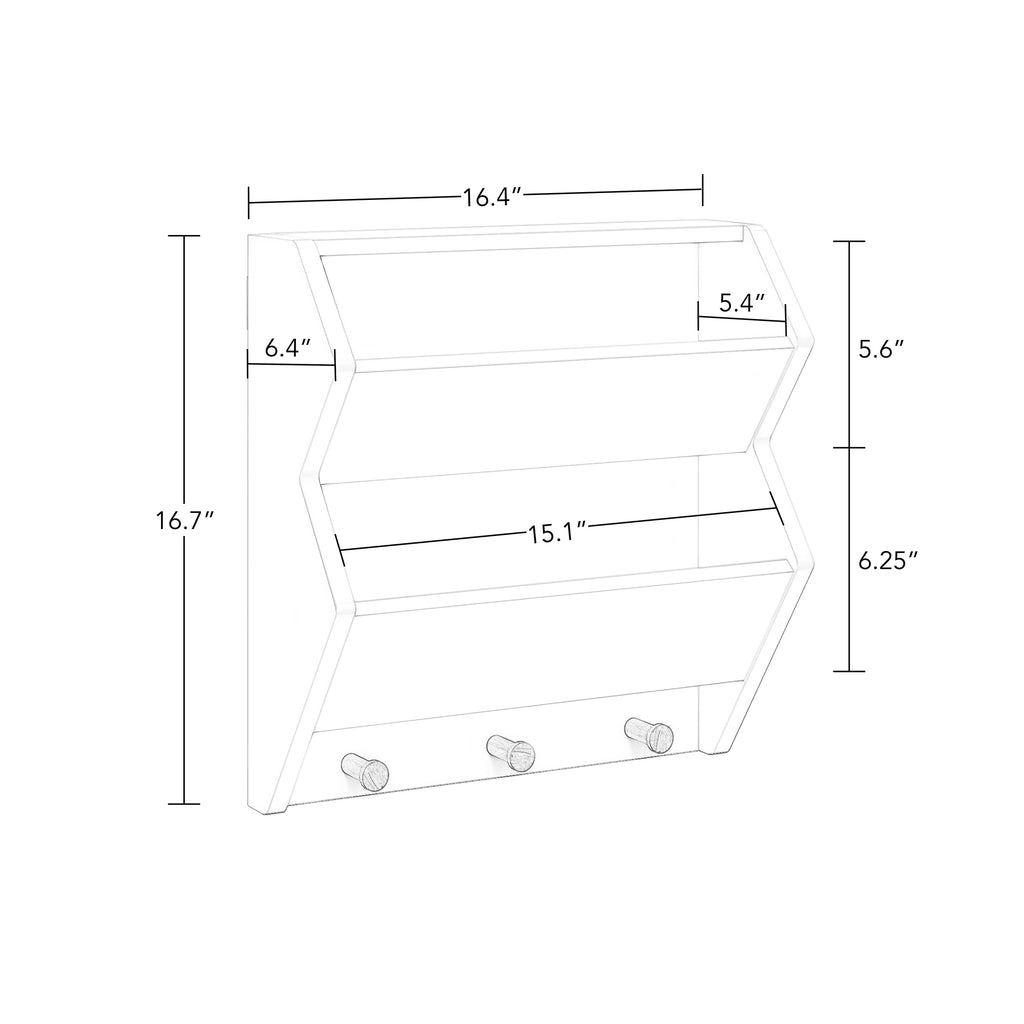 Kids Catch-All Wall Shelf with Hooks – RiverRidge® Home