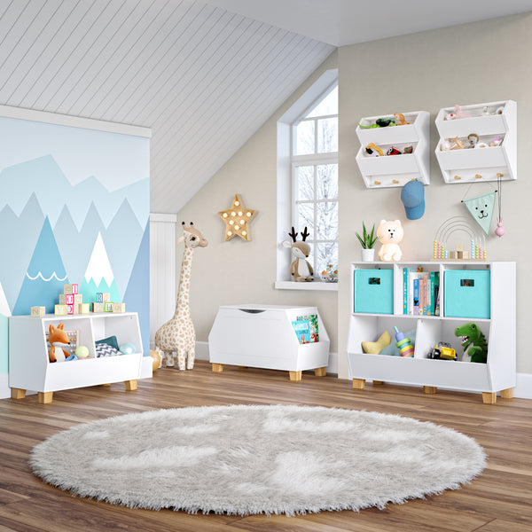 Kids Catch-All Wall Shelf with Hooks – RiverRidge® Home