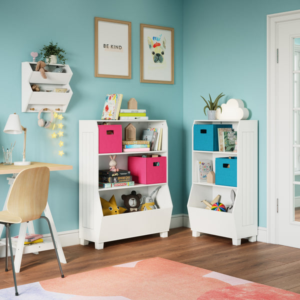 Kids Catch-All Wall Shelf with Hooks – RiverRidge® Home