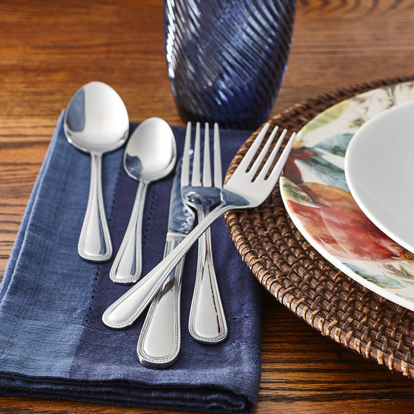 46-Piece Personalized Flatware - Beaded Pattern – RiverRidge® Home