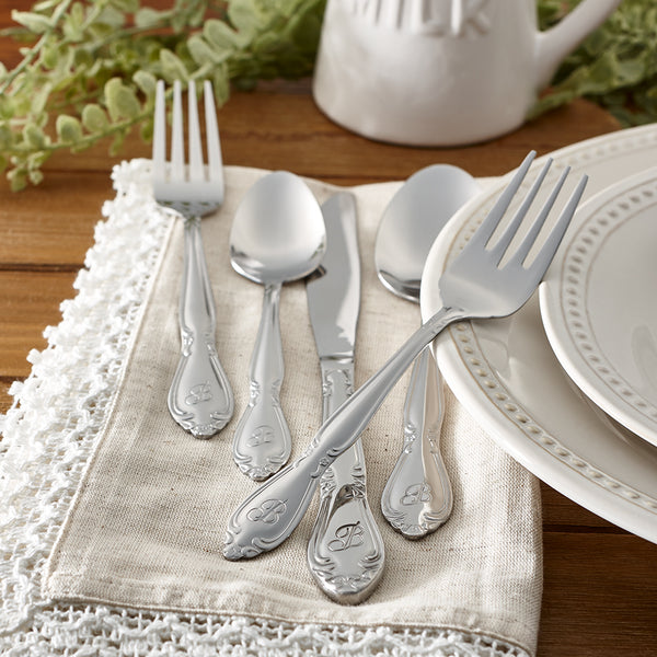 46-Piece Personalized Flatware - Rose Pattern – RiverRidge® Home