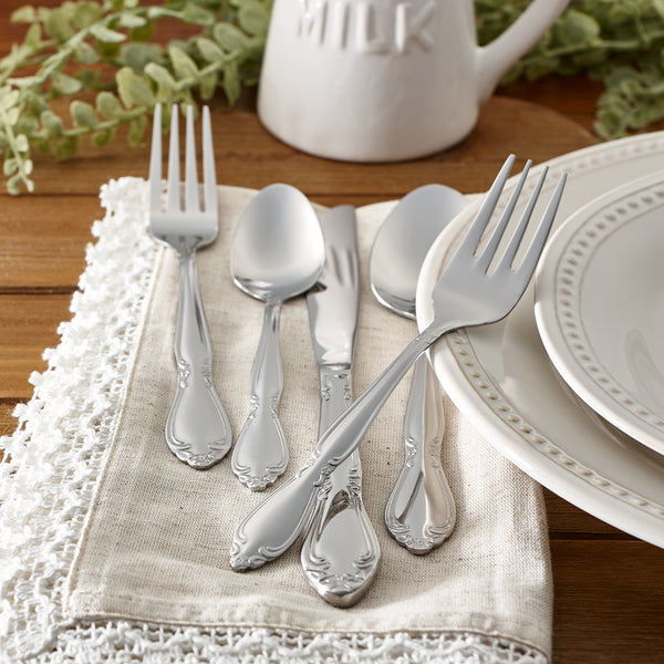 46-Piece Personalized Flatware - Rose Pattern – RiverRidge® Home