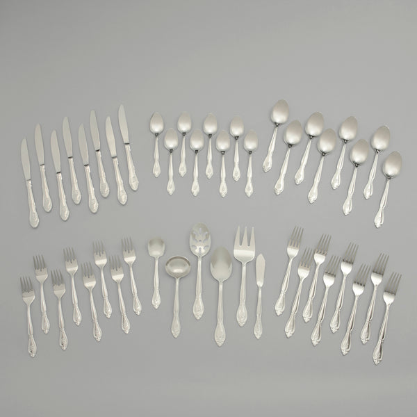46-Piece Personalized Flatware - Rose Pattern – RiverRidge® Home