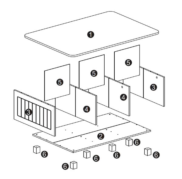 Kids 6 Cubby Storage Activity Table - Part 05 - Divider Board ...